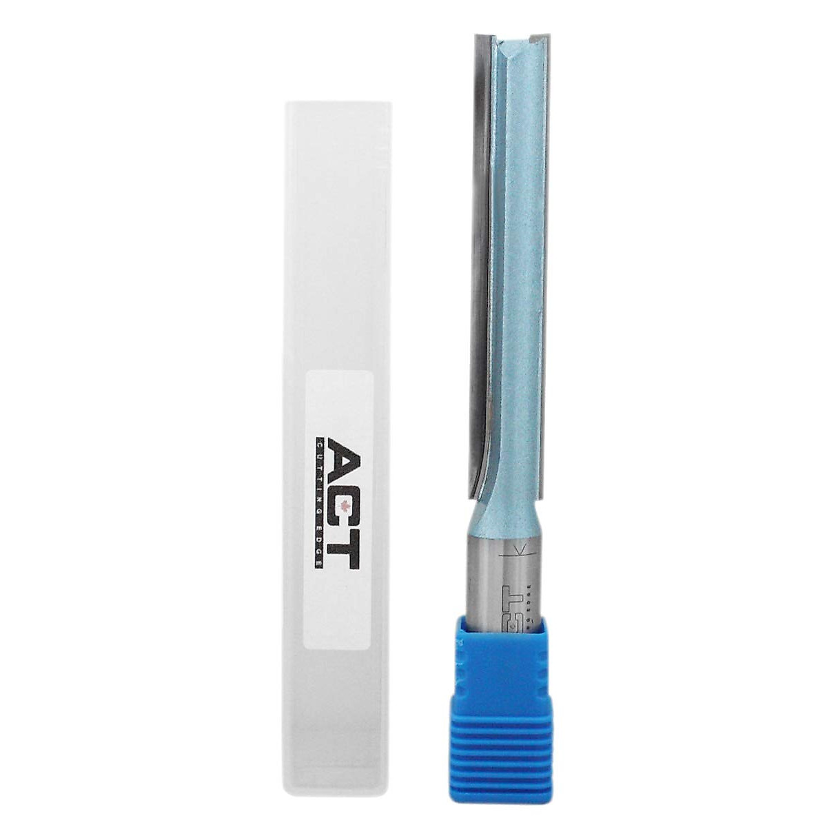 Accusize Industrial Tools Double Flute Extra Long Straight Carbide Tipped Router Bit, 1/2'' Diameter, 3'' Depth, 1/2'' Shank, 4.7'' Oal, 0021-0828