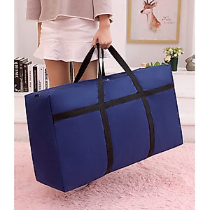 JMMBY Thickened Extra Large Storage Bag with Zippers & Carrying Handles,28 gallon,Moving Bags for household or travel.Waterproof fabric (3 Pack)