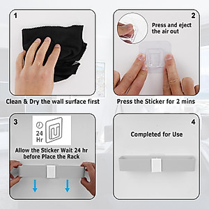 Cosmos 2 Pcs Wall Mounted Slippers Rack House Slippers Hanger Shower-shoe Holders Wall Mount Shower Slippers Organizers with Sticky Hanging Strips for Bathroom, Kitchen, Living Room and RV (Grey)