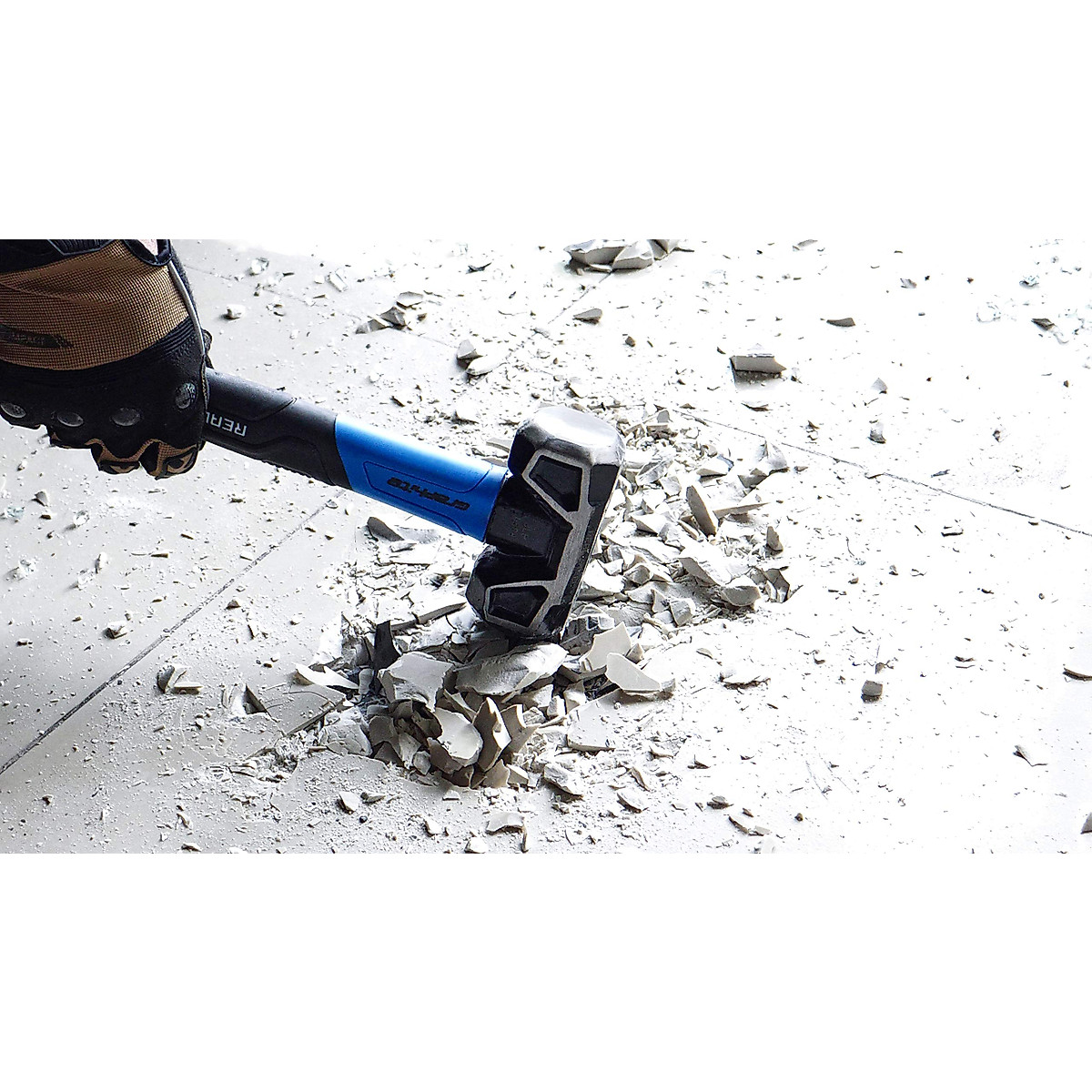 REAL STEEL 0508 Rubber Grip Forged Jacketed Graphite Drilling Sledge Hammer for Striking 3 lb