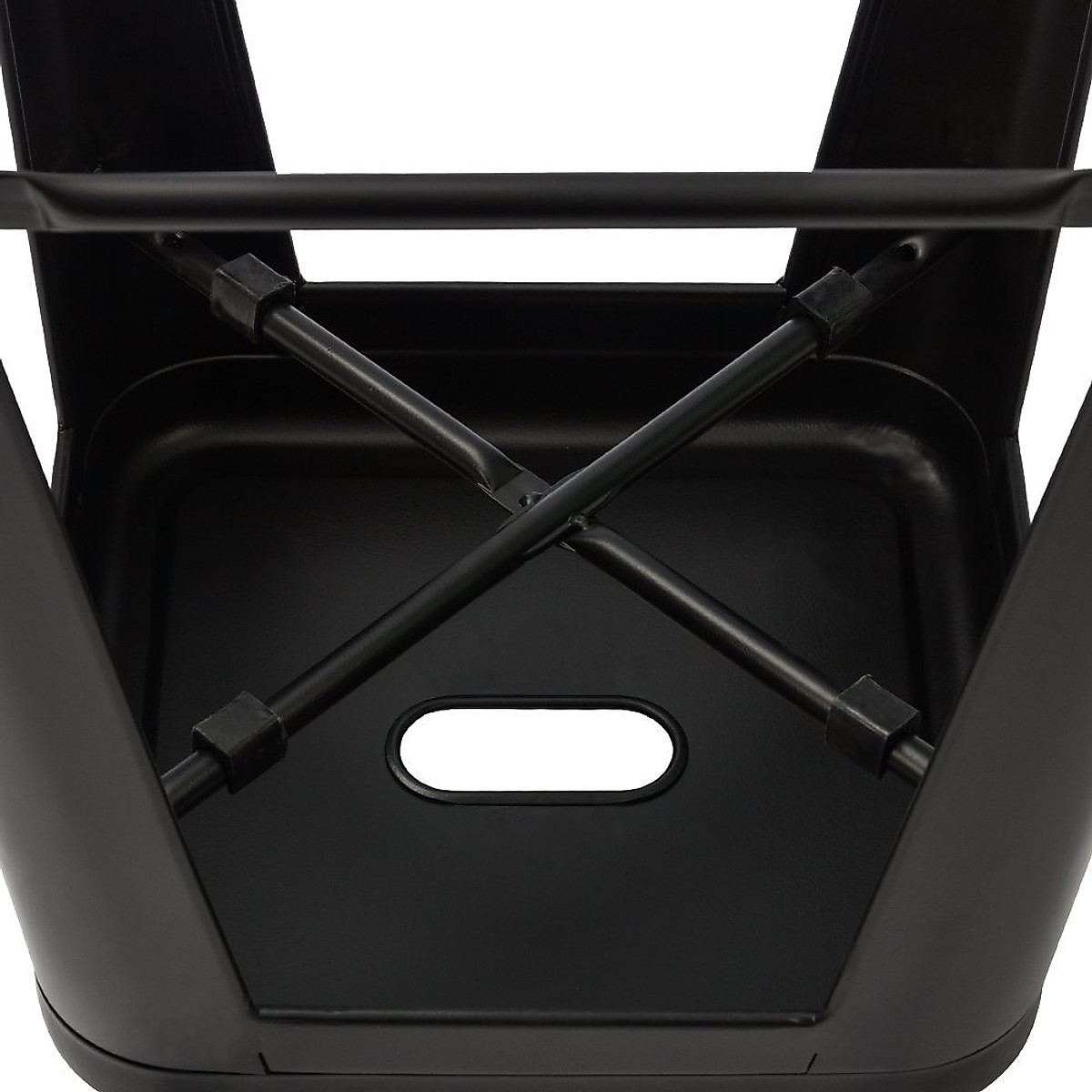 Devoko Metal Bar Stools 24" Indoor Outdoor Stackable Barstools Modern Style Industrial Vintage Counter Bar Stools Set of 4 (24 inch, Black)