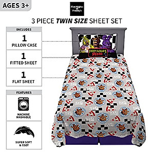 Franco Kids Bedding Super Soft Microfiber Sheet Set, Twin, Five Nights At Freddy's
