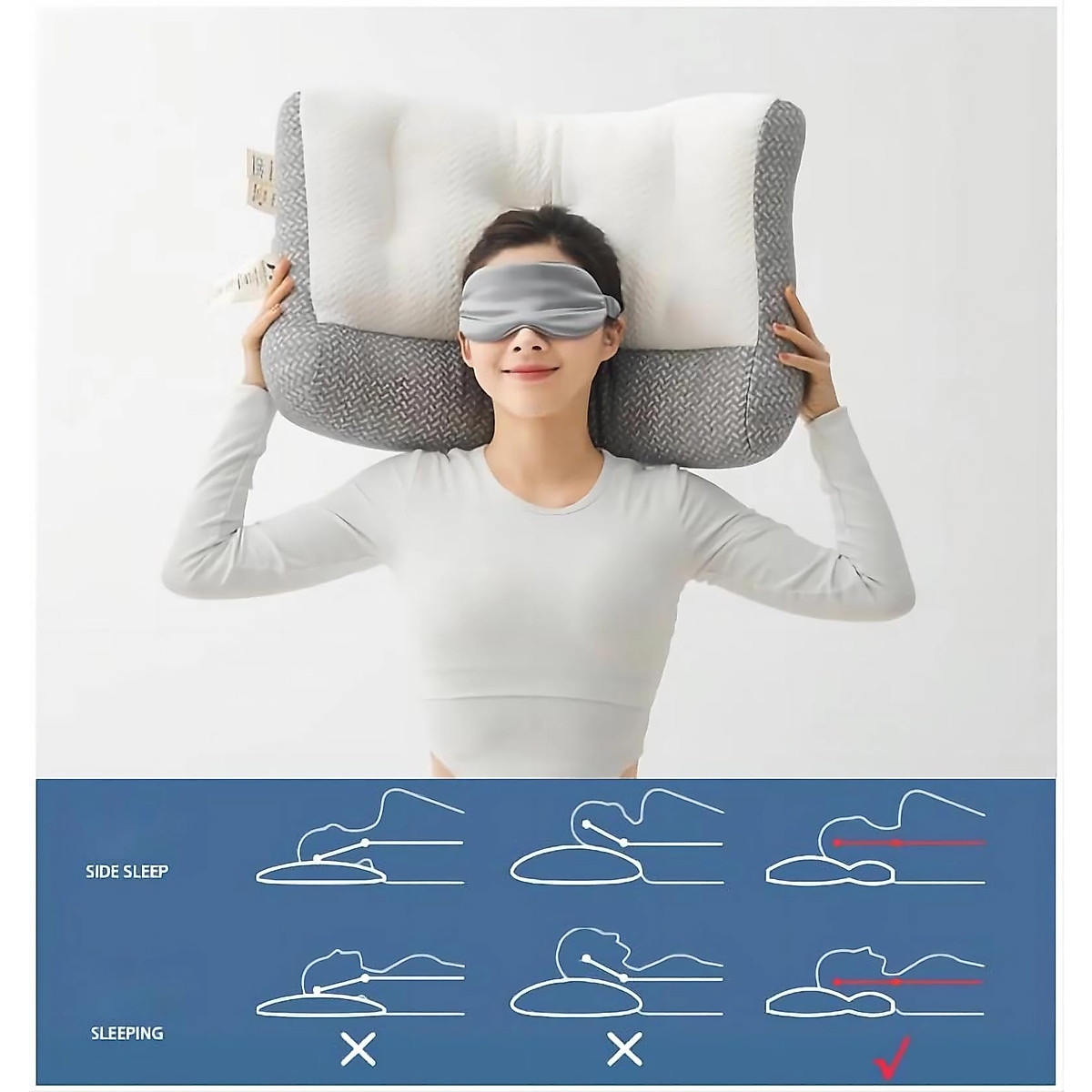 Eedvrko 2023 Cervical Pillow Super Ergonomic Pillow - Protect Your Neck and Spine Pillow for All Sleeping Positions Pillow with a Suitable Height to Reduction Snoring for Dream Deep