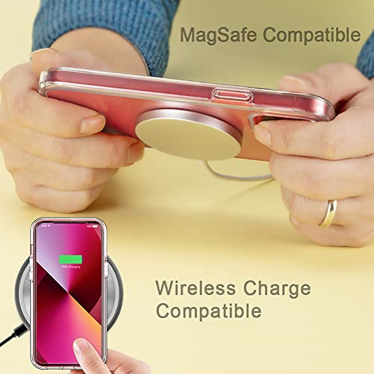 COOLQO Compatible for iPhone 13 Mini Case 5.4 Inch, with [2 x Tempered Glass Screen Protector] Clear 360 Full Body Protective Coverage Silicone 14 ft Drop Military Grade Shockproof Phone Cover