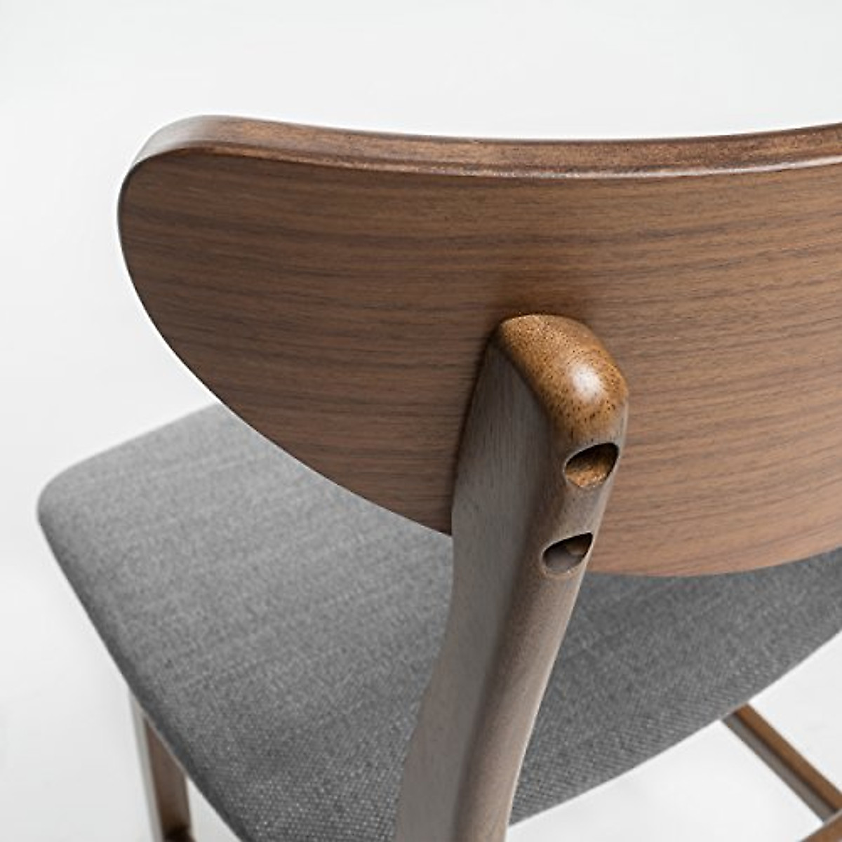 Christopher Knight Home Gavin Counter Chairs, 2-Pcs Set, Textile, Dark Grey / Walnut Finish