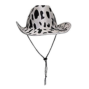 PrideAhead Cowboy Hat Fun Cow Print Hat – Unisex Black and White Cowboy Hat (1)