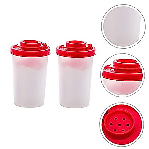 FELTECHELECTR Container 2pcs Shaker Plastic to Go Containers Clear Container Metal Container Seasoning Shaker Box Shaker Jar Empty Jar Portable Cellar Kitchen Supplies Containers Mini