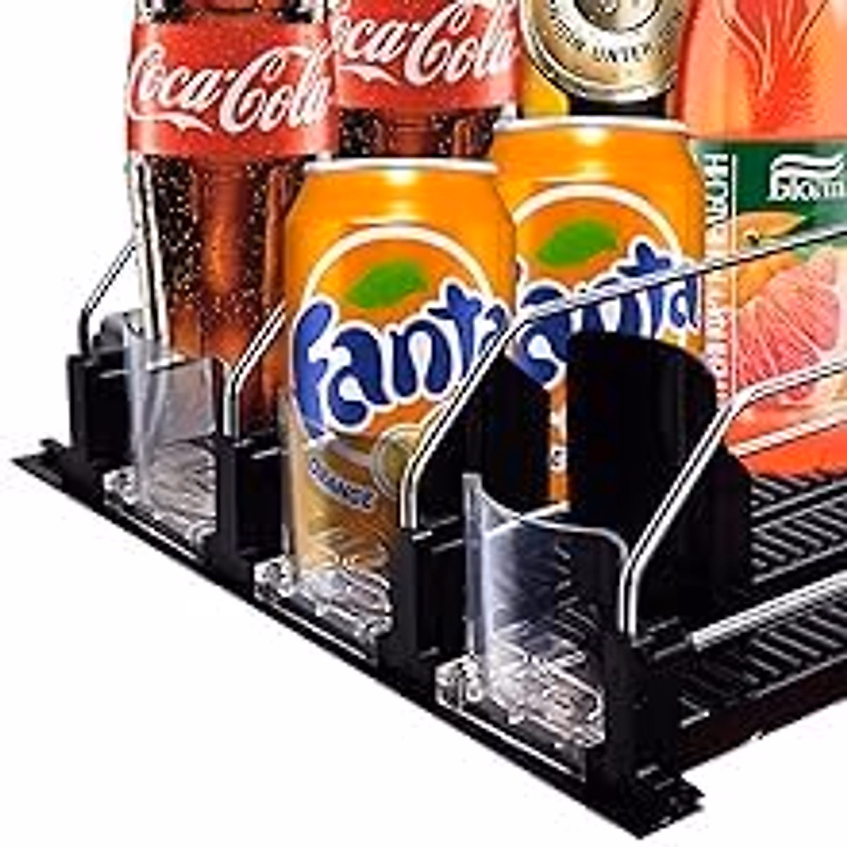 ikaufen Drink Organzier for Fridge-Saving Drink Plastics Dispenser for Fridge - Organize Your Refrigerator with Ease(16.4inch, 3 Rows)