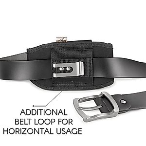 AGOZ Large Scanner Holster, Rugged Vertical Case Pouch for Zebra TC75x, TC75, TC70x, TC70, TC72, TC77, M60, MC65, MC67 Mobile Computer Handheld Barcode Scanner Holder with Metal Belt Clip, Belt Loops