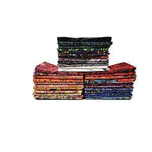 Fields 10 Fat Quarters - Assorted Australian Aboriginal M&S Textiles Nambooka Kangaroos Aborigine Indigenous Outback Bush Camp Goanna Waterhole Quality Quilters Cotton Fabric Bundle M491.15