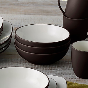 Noritake Colorwave Chocolate Bowl, Soup/Cereal, 7", 27 oz., Set of 4 in Brown