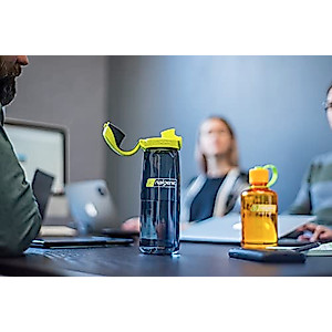 Nalgene Sustain Tritan BPA-Free On The Fly Water Bottle Made with Material Derived from 50% Plastic Waste, 24 OZ, Charcoal with Lime, 24oz