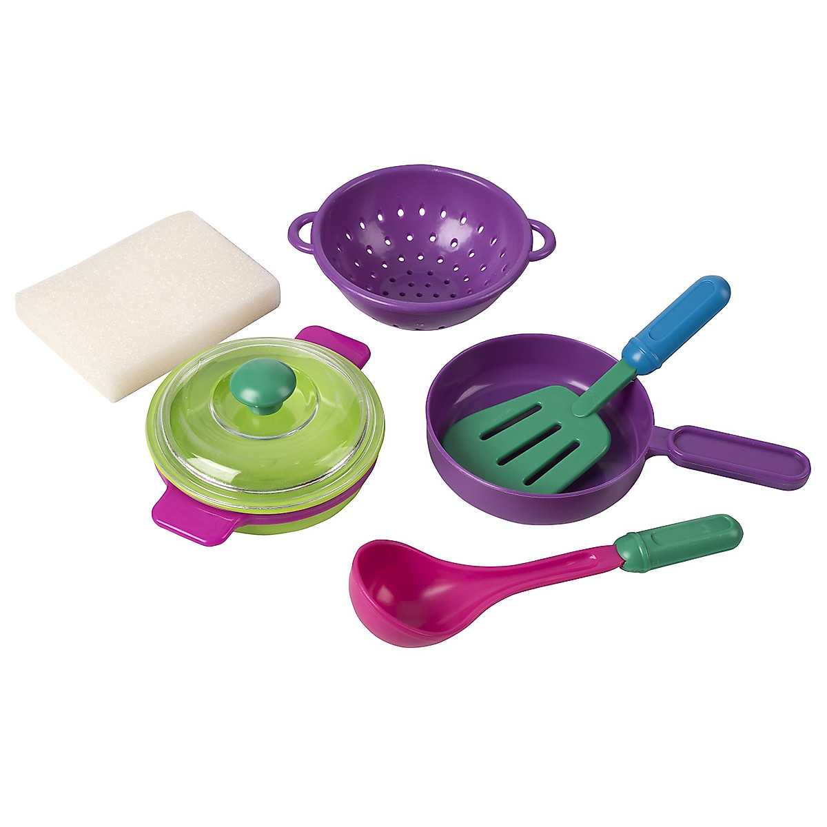 Big Mo’s Toys Pretend Play Dishes Playset – Little Chef Kitchen Set, Kids Cooking Serving Dishes - Play Cups, Pans, Cutlery, Ladle, Tableware, Pots and Dish Drainer, Set of 28