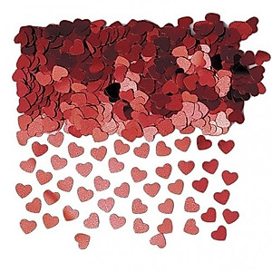 Amscan Red Metallic Hearts Confetti, 2.5 oz, 1 Pack
