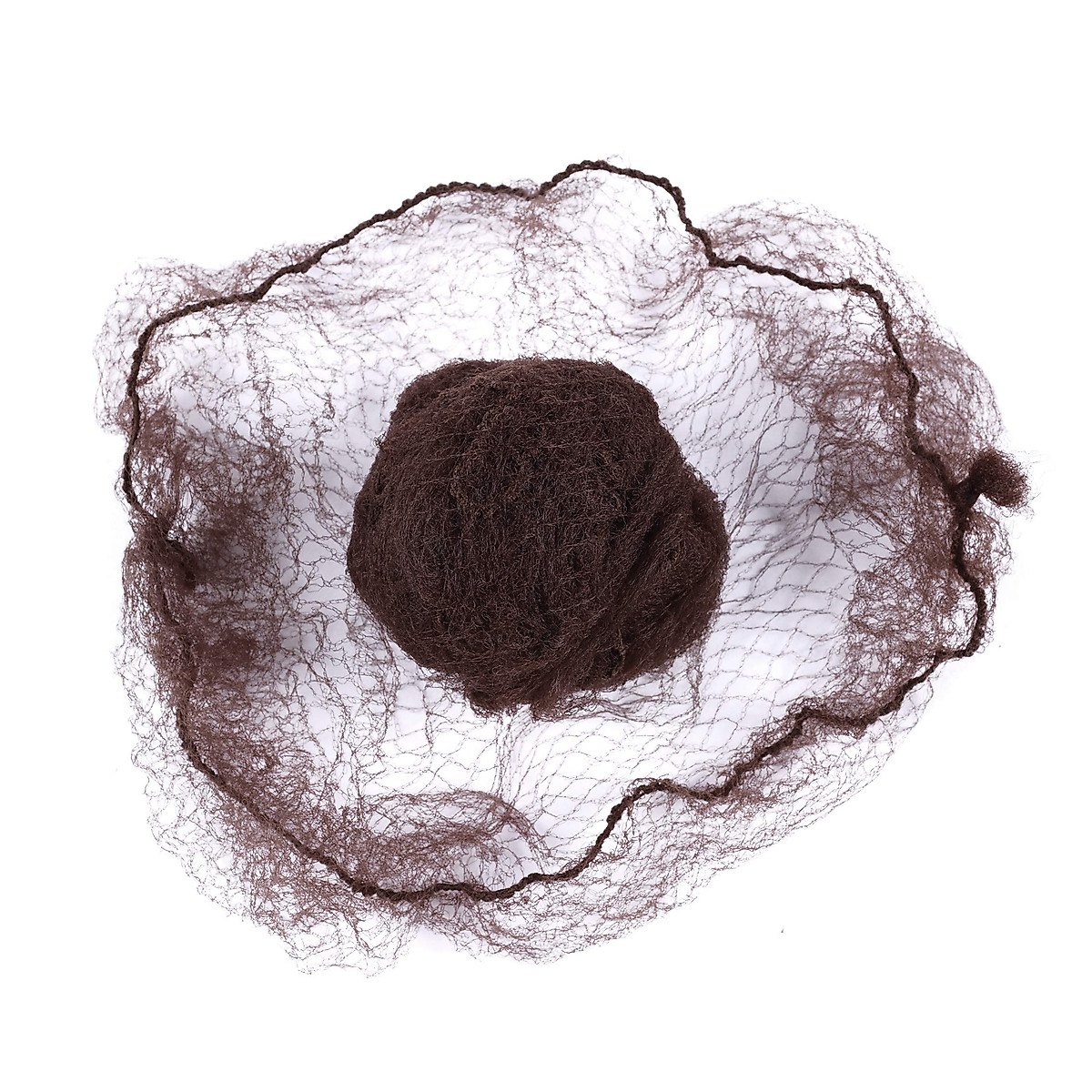 50 Pcs Hair Net 20 Inch Invisible Elastic Mesh Wig Hairnet for Bun Hair Making Food Service Workes (Bulk Packing,Dark Brown)