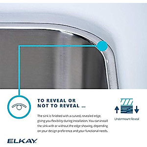 Elkay ELUH231712 Lustertone Classic Single Bowl Undermount Stainless Steel Sink