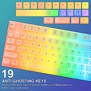 CHONCHOW LED Keyboard &Mouse Combo Ambient Lighting RGB Rainbow Color Backlight Retro Gaming Key Board Mouse set 3200DPI 6 Button compatible with PS4/PS5 Xbox one PC imac