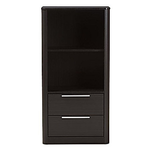 Baxton Studio Carlingford 2 Shelf Bookcase in Dark Brown