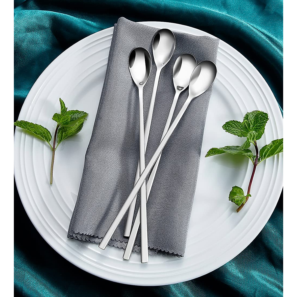 KEAWELL 4-Piece Premium Ice Tea Spoon, 18/10 Stainless Steel, 9" Long Spoons for Stirring, Super Solid, Gift Box