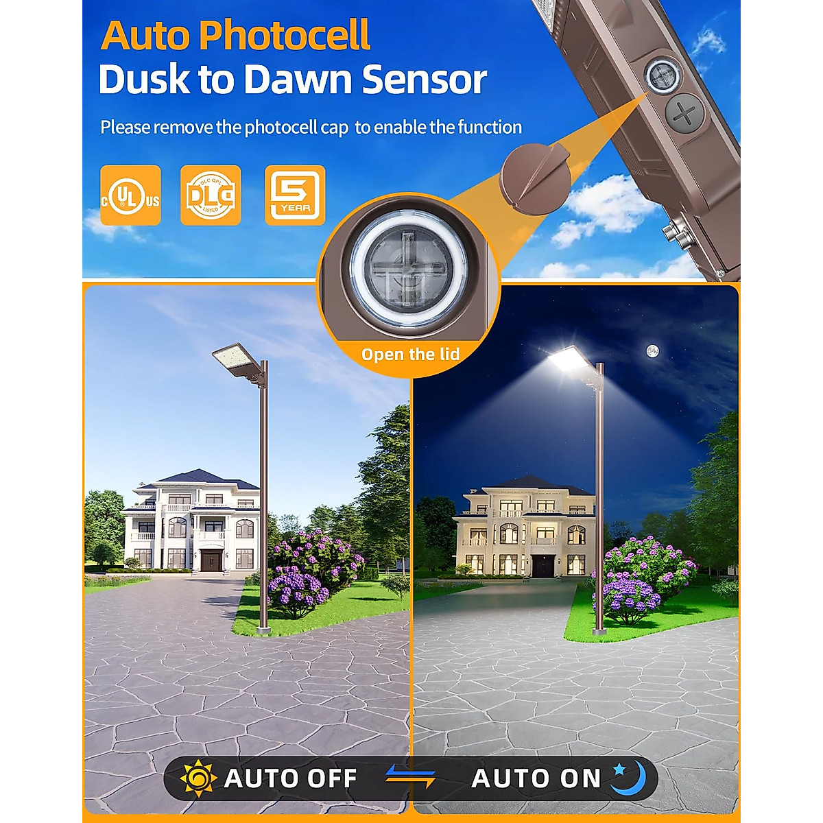 9PCS LED Parking Lot Lights 150W 120W 90W, LED Shoebox Light 5000K Adjustable Arm Mount, UL Listed Outdoor Pole Light with Photocell, IP65 Waterproof Commercial Street Area Flood Lighting 100-277V