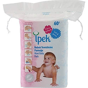 İpek Baby Large Cotton Pads Dry Square White (Classic 360-count)
