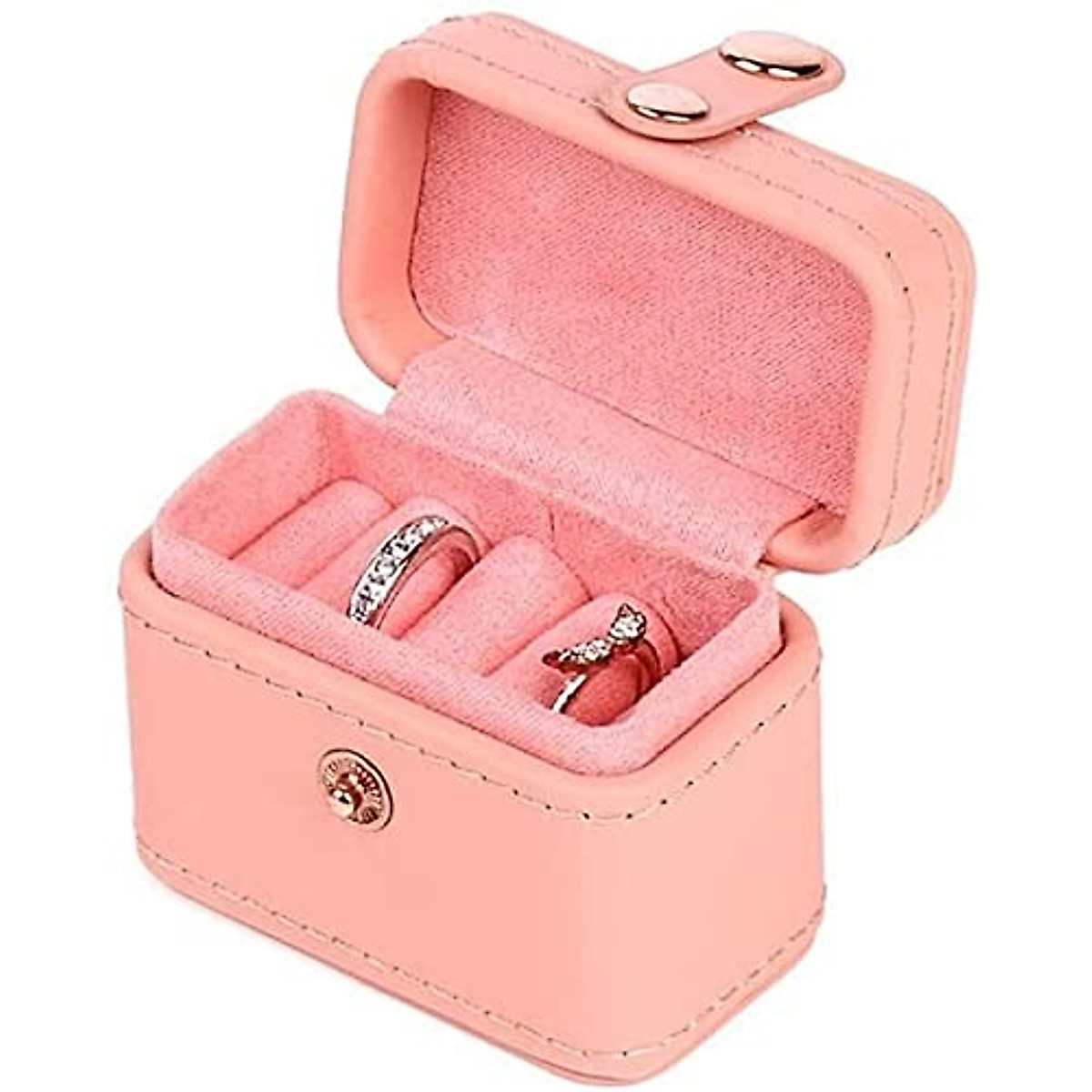 ZZYINH AN207 Portable Fresh Simple Ear Stud Jewlery Box Small Earrings Ring Multi-Function Jewelry Box Small Jewelry (Color : Pink)