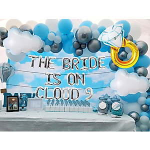 LaVenty Bride is on cloud 9 Balloons Bride is on cloud 9 Banner Decoration Backdrop The Bride Is On Cloud 9 Bachelorette Decoration