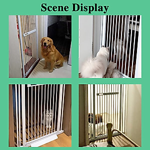 WAOWAO 61.02" Extra Tall Cat Pet Gate 30.11-33.07" Wide Pressure Mounted Walk Through Swing Auto Close Safety White Metal Baby Toddler Kids Child Dog Pet Puppy Cat for Indoor Stairs,Doorways