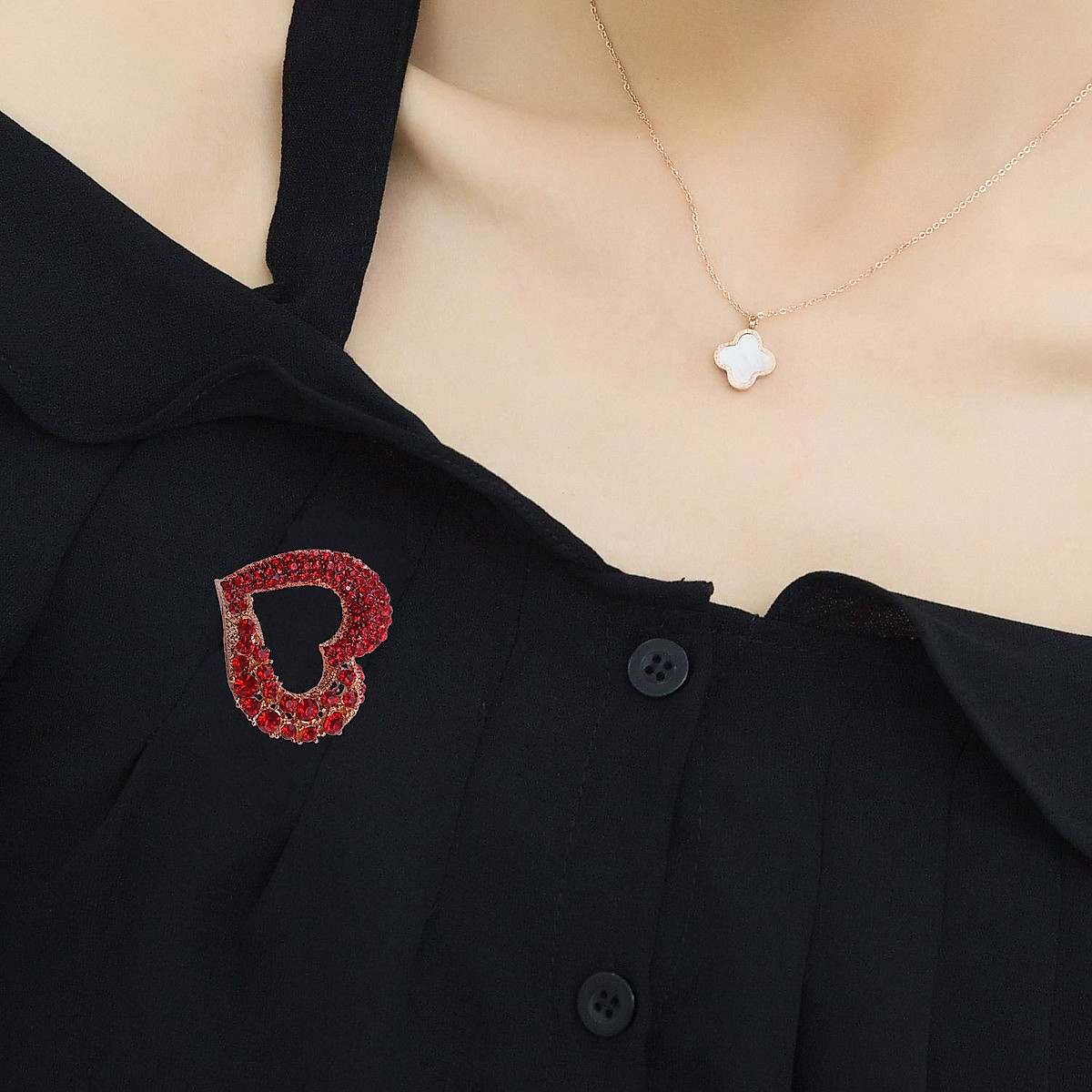 Valentine Love Heart Brooch Pins for Women Fashion