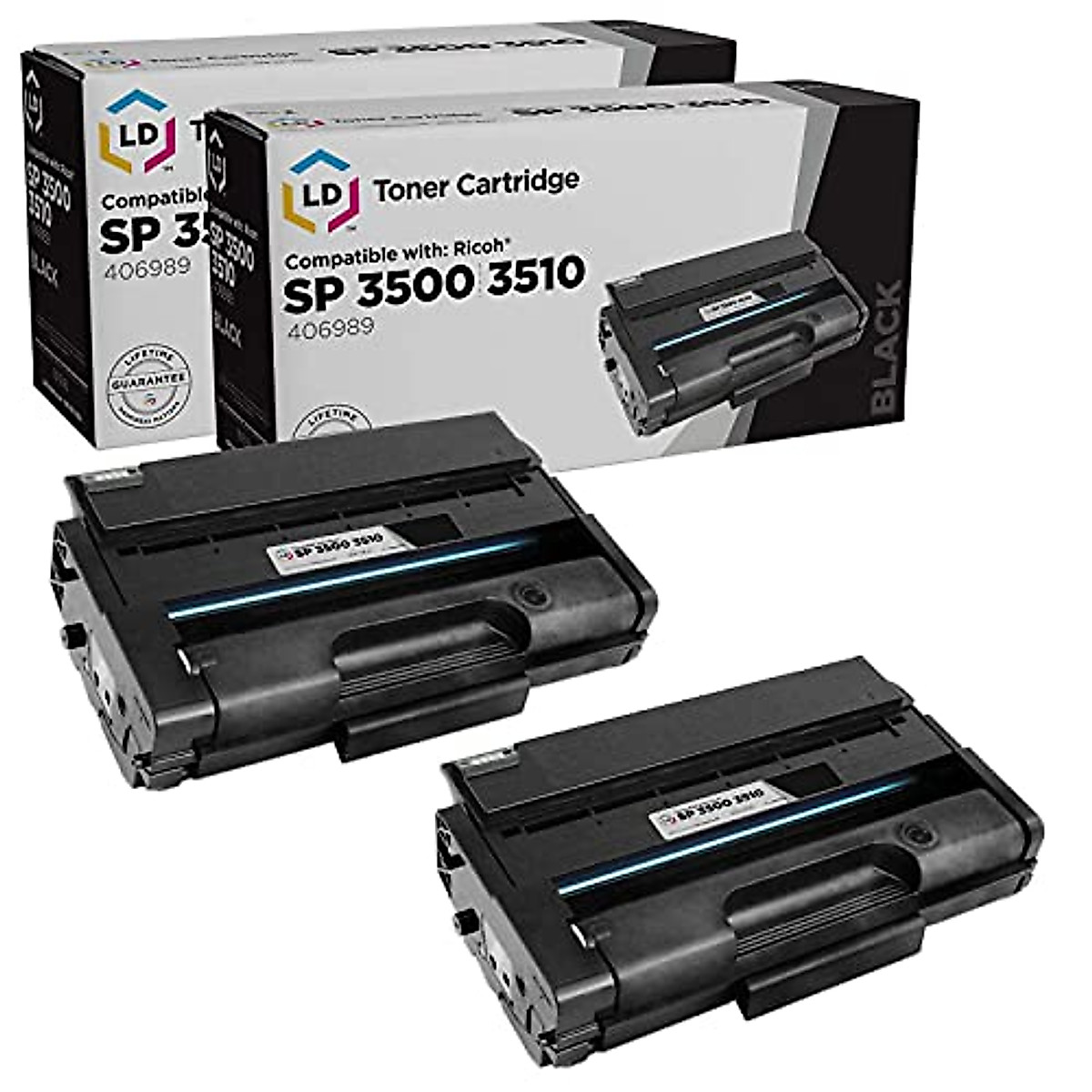 LD Remanufactured Toner Cartridge Replacement for Ricoh 406989 High Yield (Black, 2-Pack)