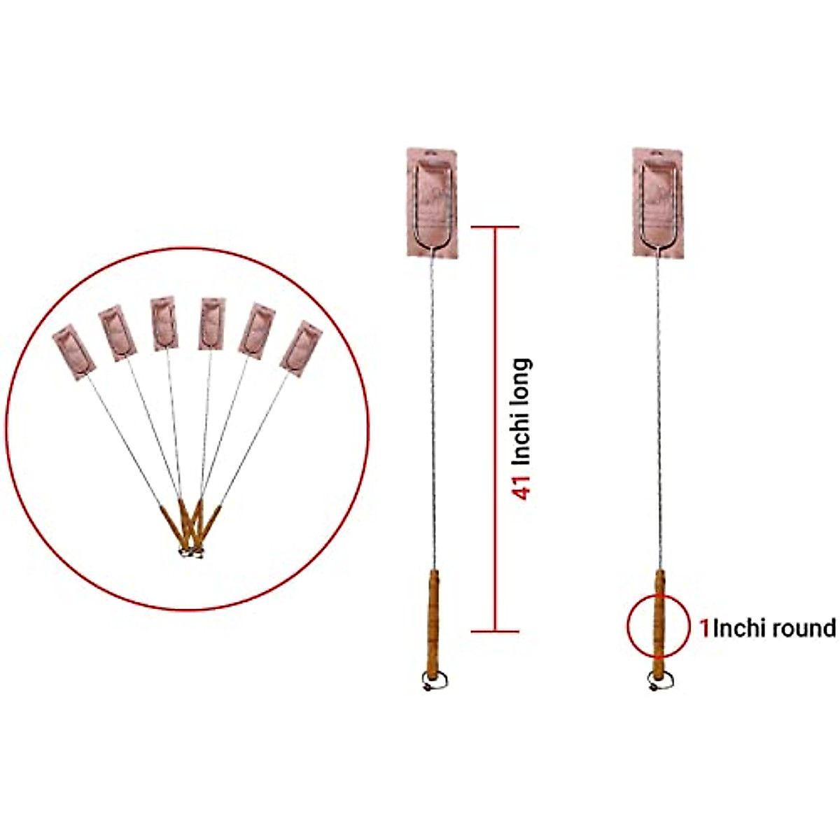 Campfire Forks 41 L Cast Iron Cooking Marshmallow Roasting Cookware for Families Scouts Hotdog Hot Dog Weenie (4 Pack)