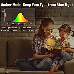 LOYAL SEA Rechargeable Book Light Clip on for Reading in Bed, Eye Care Stepless Dimming 3 Colour Modes Reading Light for Books in Bed, Reading Book Lamp for Bedside Table, Perfect for Readers, Kids