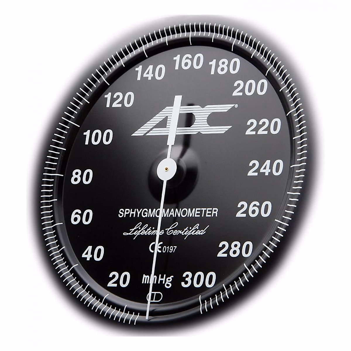 ADC 703-11ABK Diagnostix Model 703 Palm Style Aneroid Sphygmomanometer with Adcuff Nylon Blood Pressure Cuff, Adult, Black