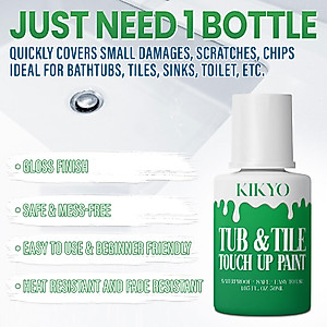 Specialty Tub and Tile Paint, High-Gloss White Tub Paint for Bathtub, Scratches & Chips on Tubs, Tiles, Porcelain, Acrylic, Enamel, Cast Iron, Sinks and Toilets, Quick Dry & Waterproof Porcelain Paint