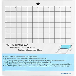 SOMOLUX Standard-Grip Adhesive Cutting Mat 3pcs Competible with Silhouette Cameo, Kricut Die Cutting Machine, 12 ×24, 12 ×12,12 ×8 Clear