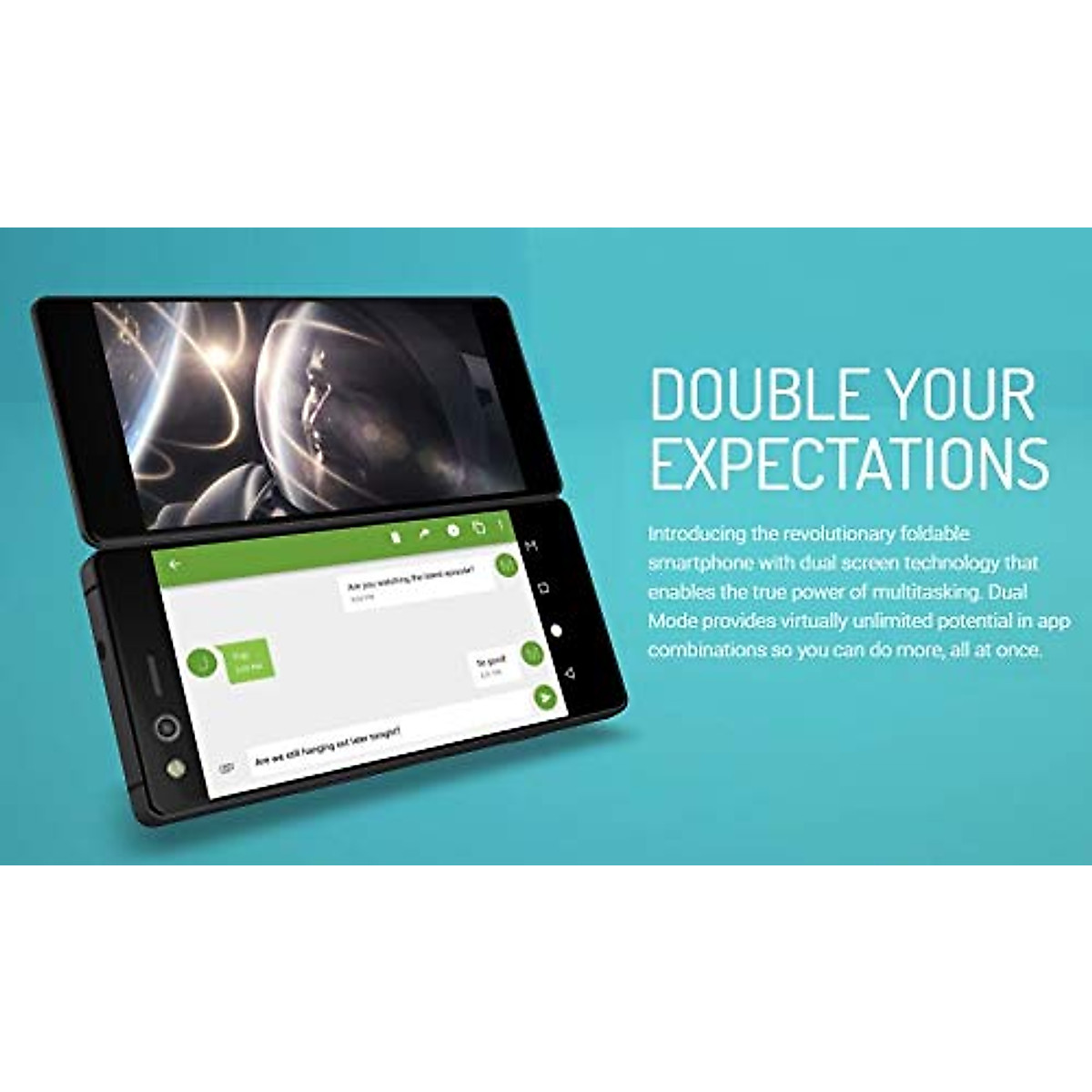 ZTE Axon M Z999 Unlocked GSM Smartphone w/ 20MP Camera and Foldable Dual Screens (for Multi-Tasking) - Carbon Black