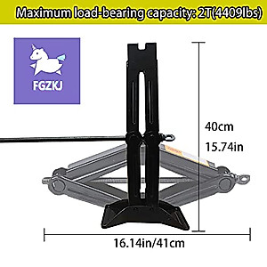 FGZKJ Scissor Jack for Car, Scissor Jack - Tire Jack with Energy Saving Saving Handle, Max 2.0T (4409 lbs), Portable (Saving Handle-2.0 tons)