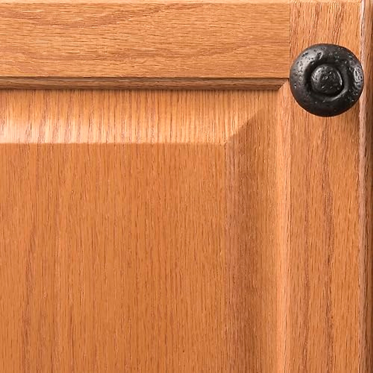 Hickory Hardware 1 Pack Solid Core Kitchen Cabinet Knobs, Luxury Cabinet and Dresser Knobs, Handle Pulls for Doors & Drawers, 1-1/2 Inch, Black Iron, Refined Rustic Collection