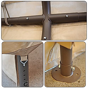 Abba Patio 10x20 ft Heavy Duty Carport Car Canopy Portable Garage Boat Shelter with Fabric Pole Skirts for Party, Wedding, Garden Outdoor Storage Shed 6 Steel Legs, Beige