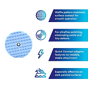 Perfect-It 3M 05708 Perfect It Ultrafine Foam Polishing Pad Double Sided 8 Inches, Blue