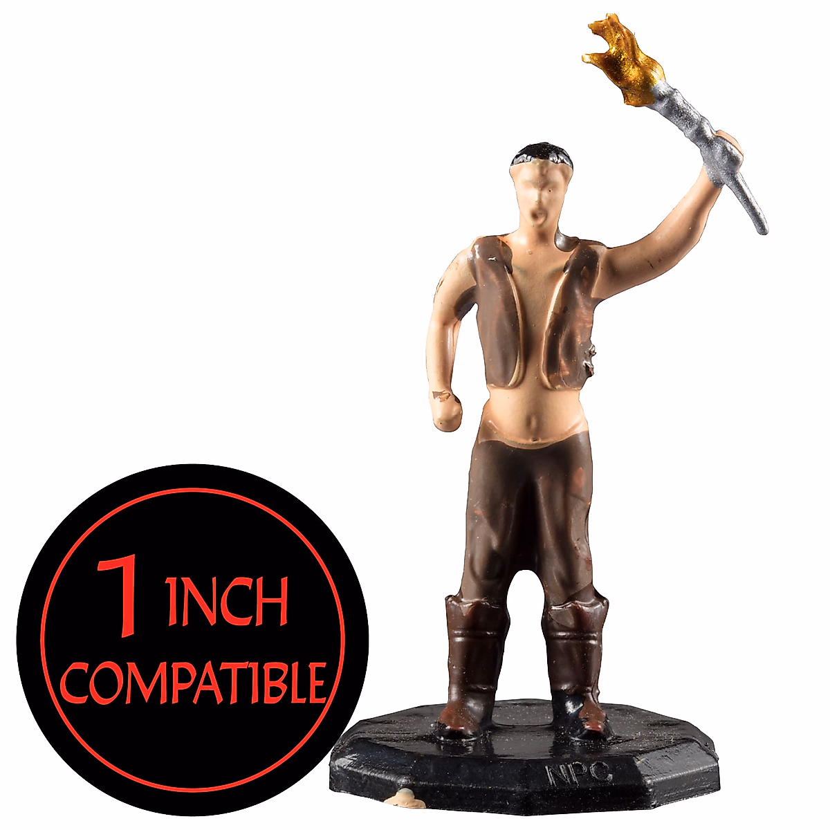 Monster Townsfolk Mini Fantasy Figures - 8pc Hand-Painted Peasant Non Player Character NPC Miniatures - 1" Hex-Sized Compatible with DND Dungeons Dragons Pathfinder, RPG Tabletop Games