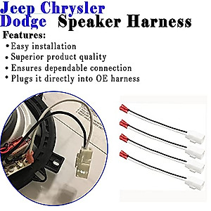 72-6514 Speaker Harness Adapter Compatible with Jeep Wrangler Chrysler Town & Country Speaker Wire Harness Adapter Plug Dodge Dakota Front Rear Door Speaker Wiring Harness Adapter 4 Pack