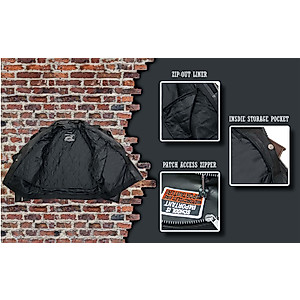 EVENT LEATHER EL5411 Men's Black Classic Side Lace Motorcycle Leather Jacket – Motorcycle Riding Jackets - X-Large