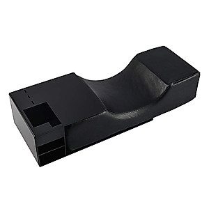 Eyelash Extension Neck Pillow With Acrylic Shelf Organizer Stand, PU Leather Waterproof Lash Extension Grafting Pillow Makeup Tool Display Cabinet Shelves - Black Shelf + Black Pillow Updated