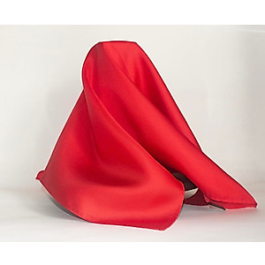 Royal Silk Fine Red 100% Silk Pocket Square for Men Full-Sized 17"x17"
