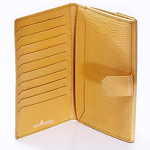 David Hampton Oak Grain Leather Slim Clutch Wallet Straw