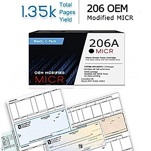 MTI 206A MICR Toner OEM Modified Replacement for HP 206A 206X | HP Color Laser Pro M255dw M255nw MFP M282nw M283cdw M283fdn M283fdw | W2110A Check Printer Magnetic Ink