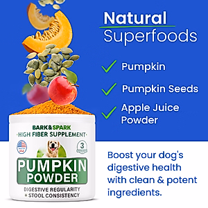 Pumpkin for Dogs - Apple, Pumpkin Seeds and Pumpkin Fruit - Fiber Supplement and Stool Softener - Diarrhea, Constipation, Upset Stomach, Food Sensitivity - Improve Digestion - 7oz Apple Flavor