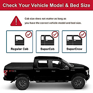CAPSER 5.5 FT Soft Tri-Fold Truck Bed Tonneau Cover Fits 2015-2023 Ford F150 Styleside 5'5"(66") Truck Bed