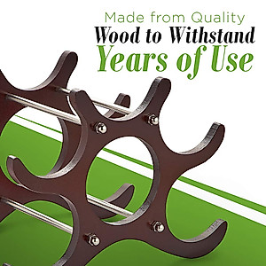 AdirHome Wooden Wine Rack - 6 Bottle (Cherry)